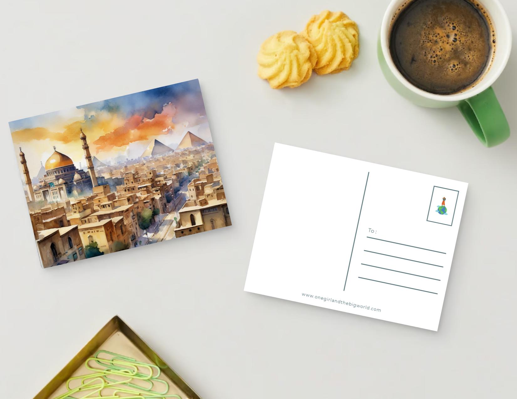 Cairo, Egypt | the Pyramid of Giza | Travel Postcard (digital Download ...