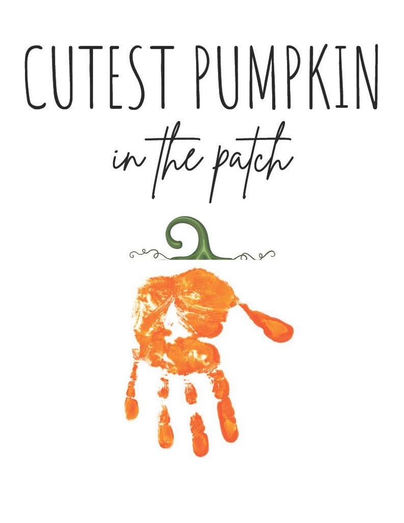 Cutest Pumpkin in the Patch Handprint Template - Etsy