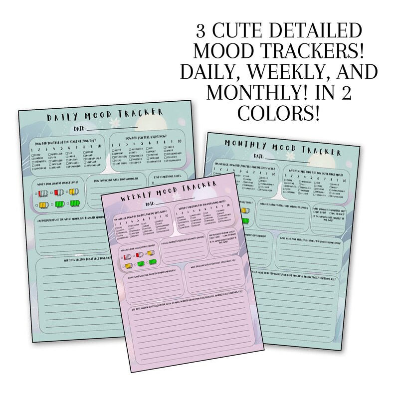 Printable Mood Tracker Activity Sheet | Daily Weekly Monthly Tracker ...