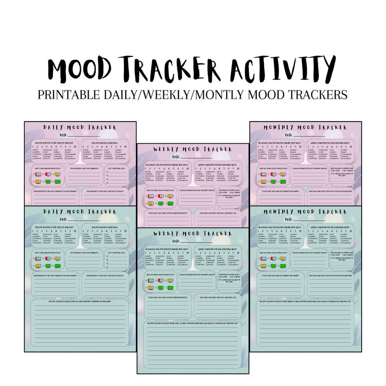 Printable Mood Tracker Activity Sheet | Daily Weekly Monthly Tracker ...