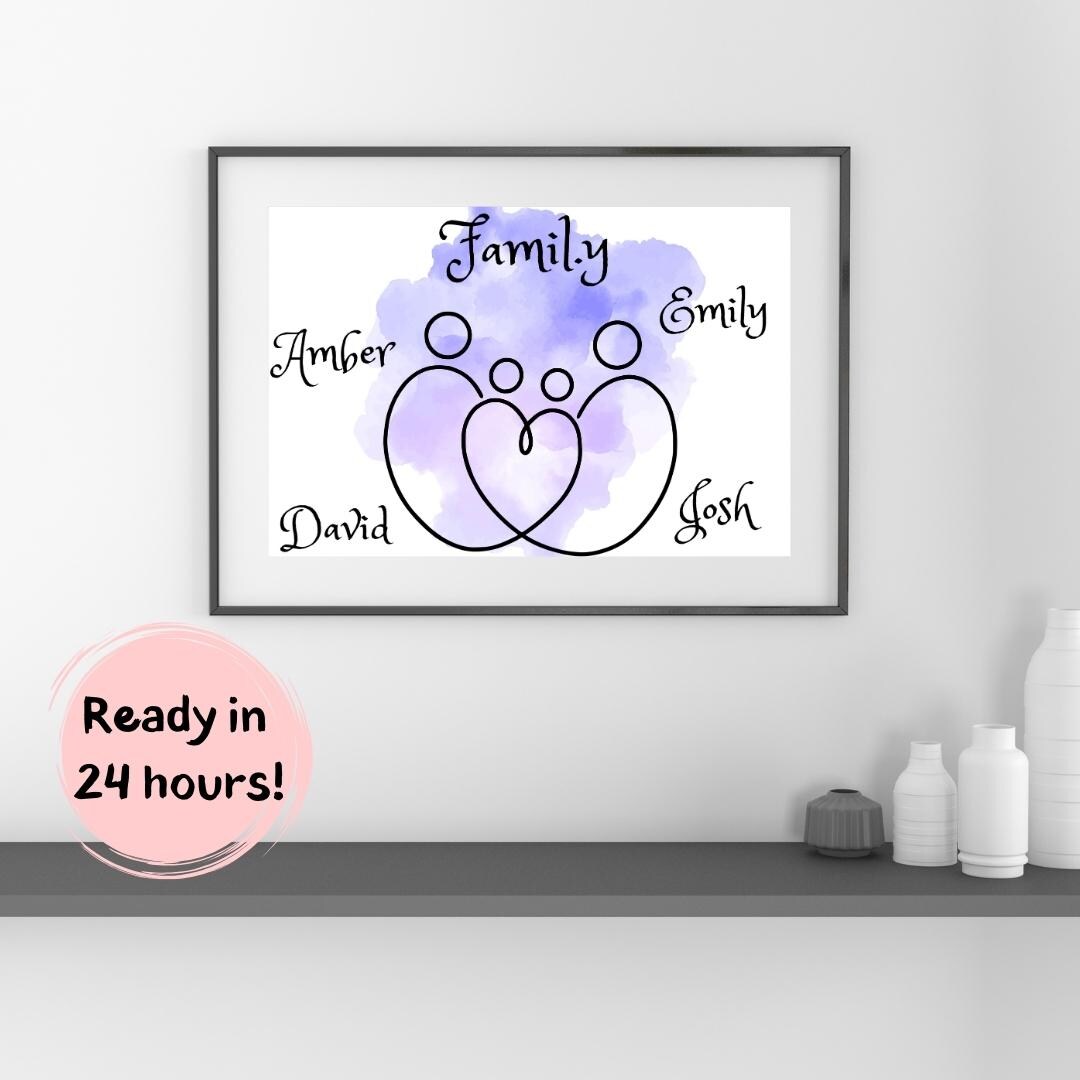 Personalized Family Poster | Printable Minimalist Family Print | Custom ...