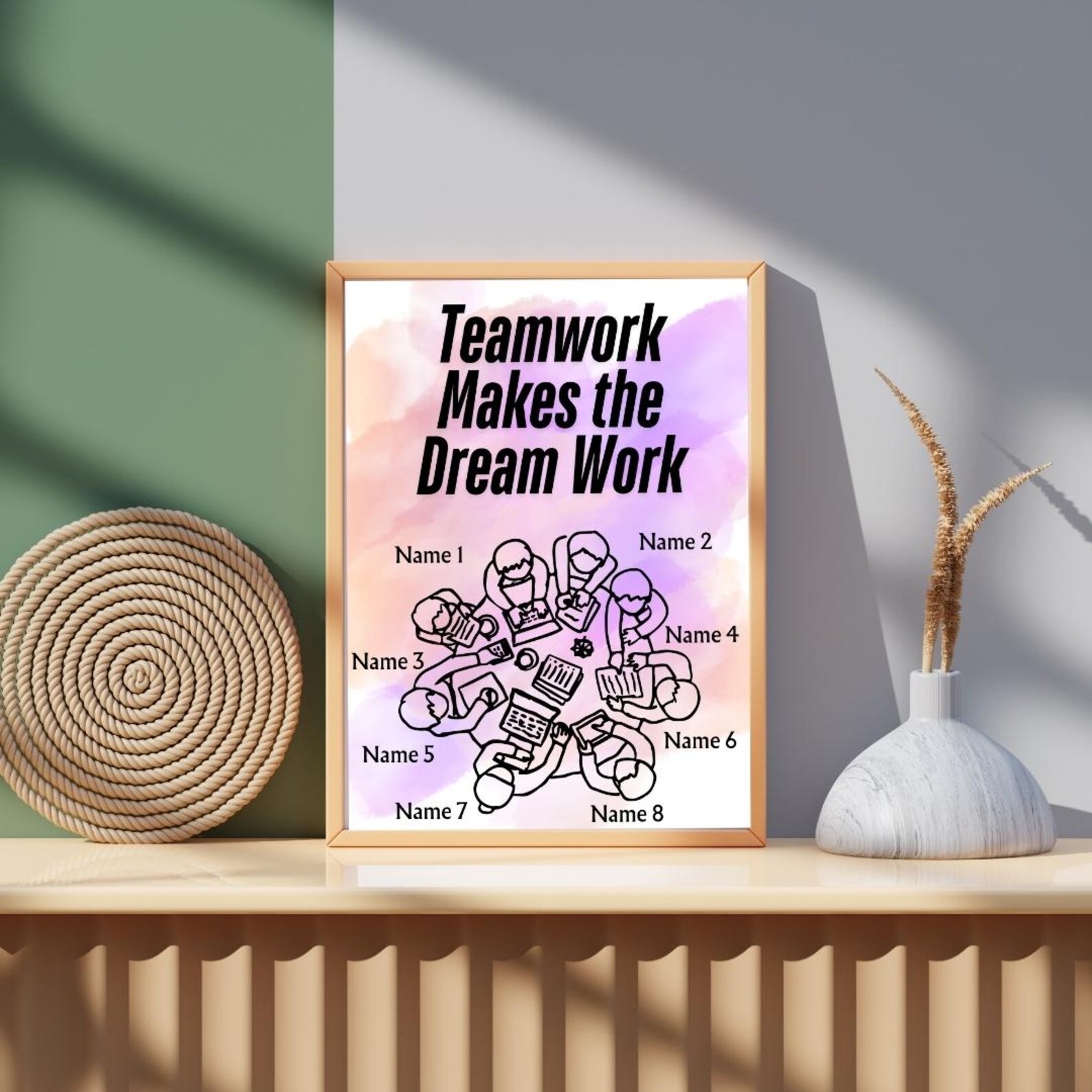 Teamwork Makes the Dream Work Poster – Personalize With Names ...