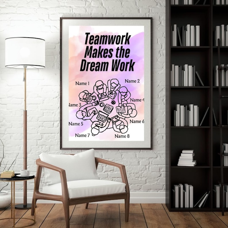 Teamwork Makes the Dream Work Poster – Personalize With Names ...