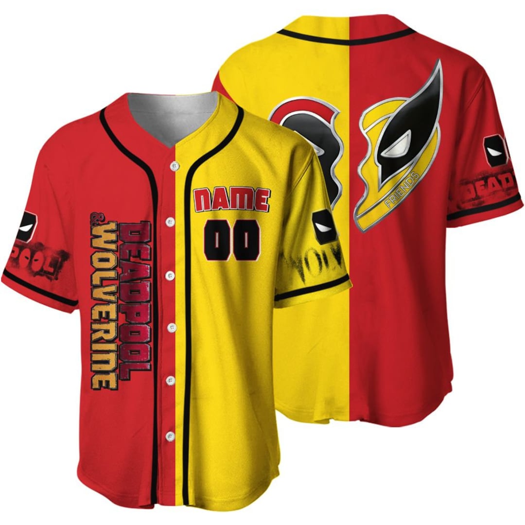 Blvckstyle Custom Wolverine Deadpool Baseball Jersey, T9 Heart ...