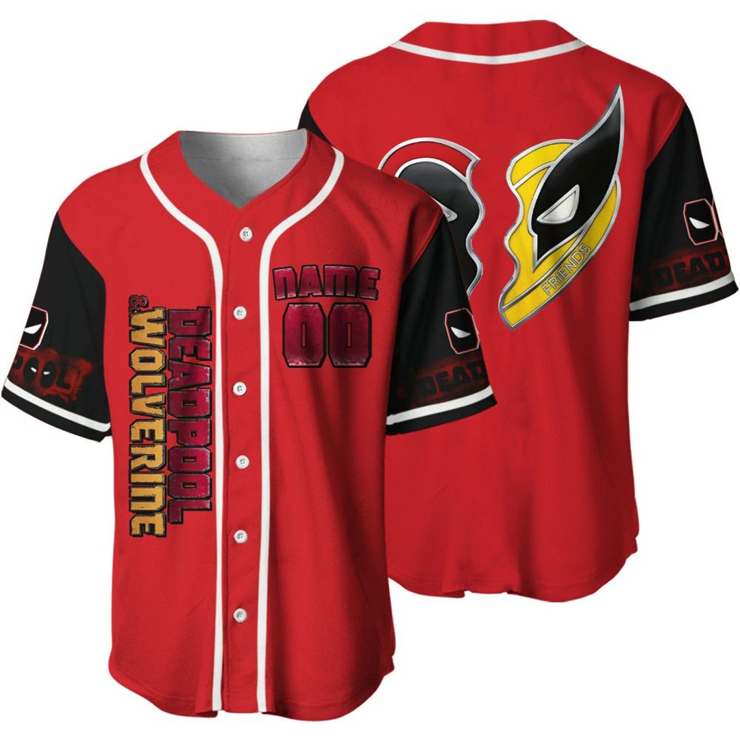 Blvckstyle Custom Wolverine Deadpool Baseball Jersey, T6 Heart ...
