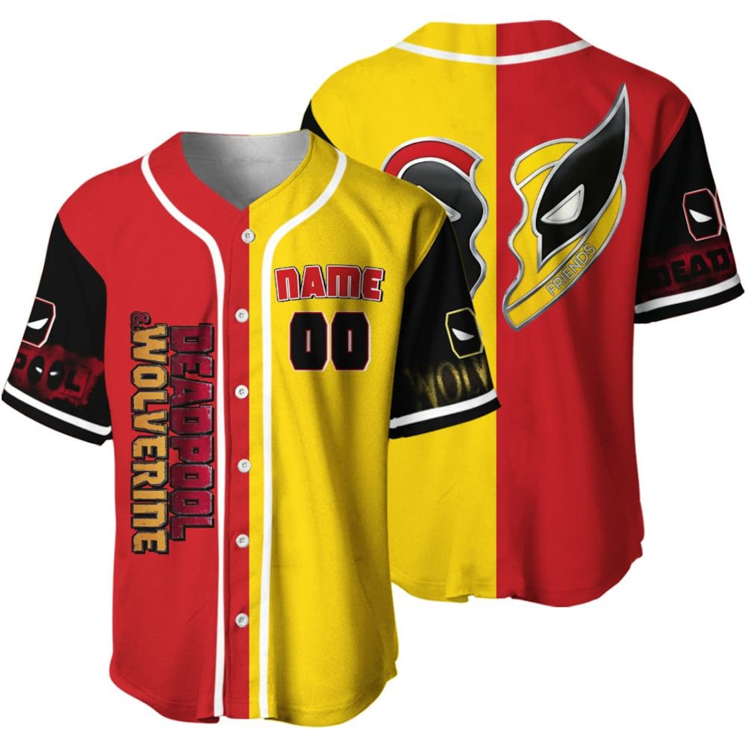 Blvckstyle Custom Wolverine Deadpool Baseball Jersey, T3 Heart ...