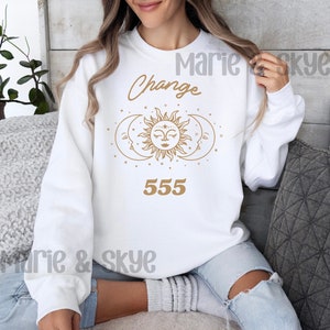 Angel Numbers 555 Angel Number Hoodie Angel Numbers Sweatshirt Change ...