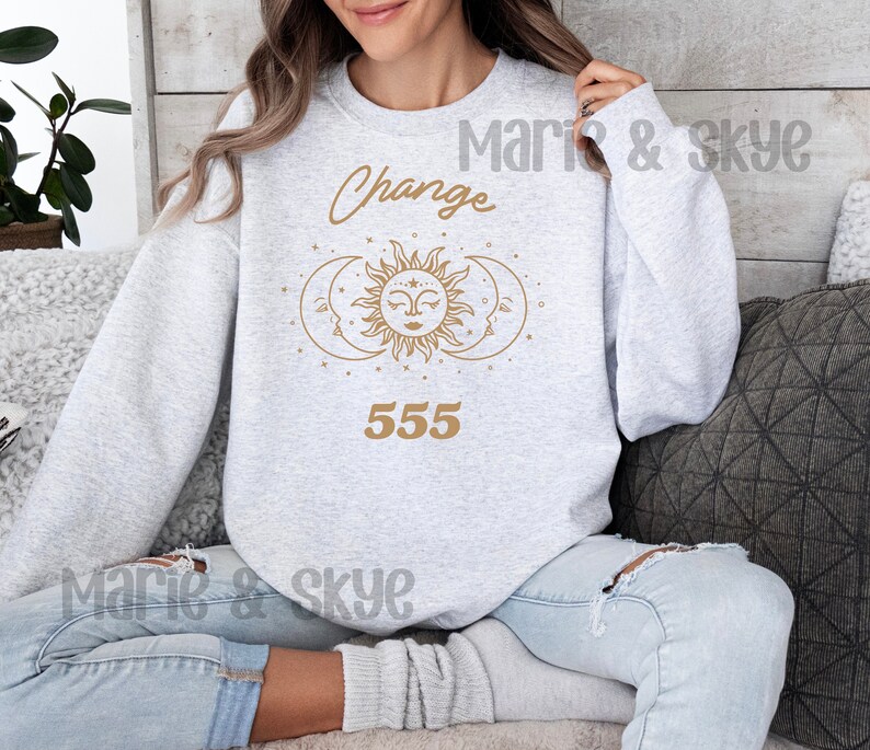 Angel Numbers 555 Angel Number Hoodie Angel Numbers Sweatshirt Change ...