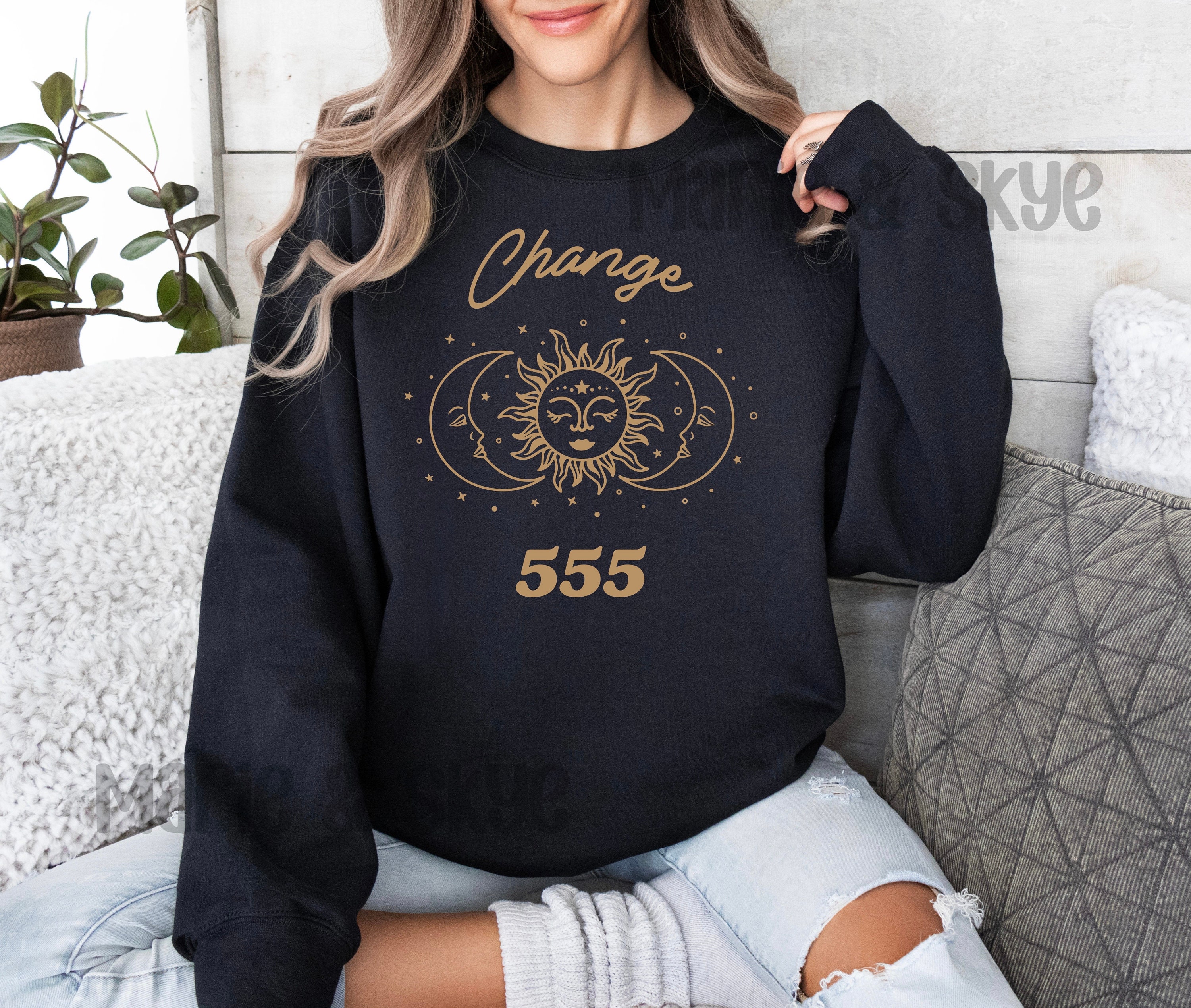 Angel Numbers 555 Angel Number Hoodie Angel Numbers Sweatshirt Change ...