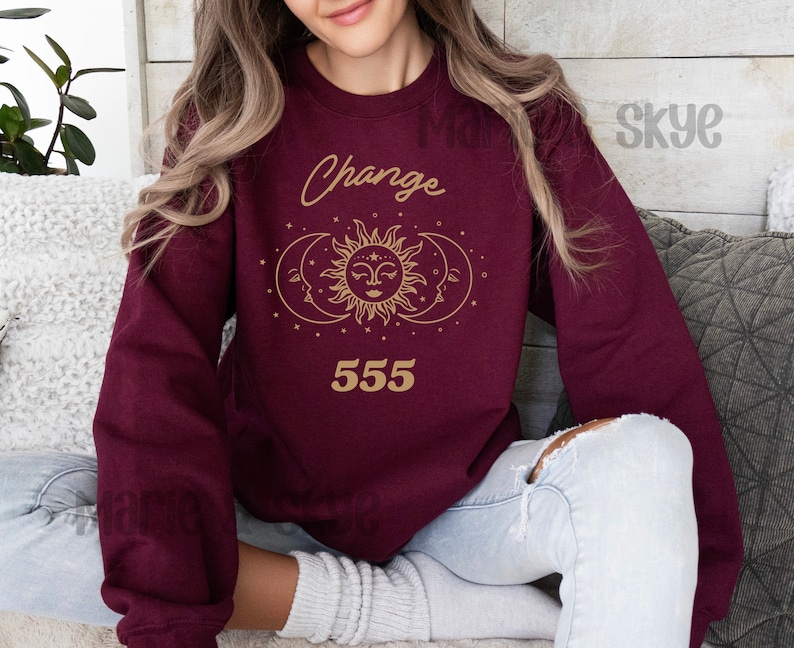 Angel Numbers 555 Angel Number Hoodie Angel Numbers Sweatshirt Change ...