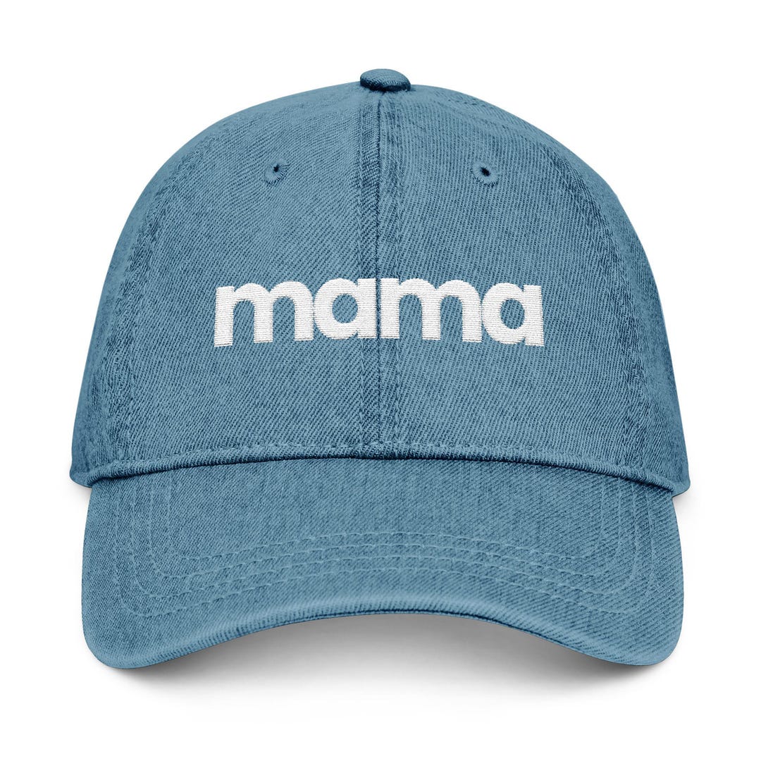 Mama Embroidered Denim Cap, Dad Cap, Embroidered Baseball Cap, Mama ...