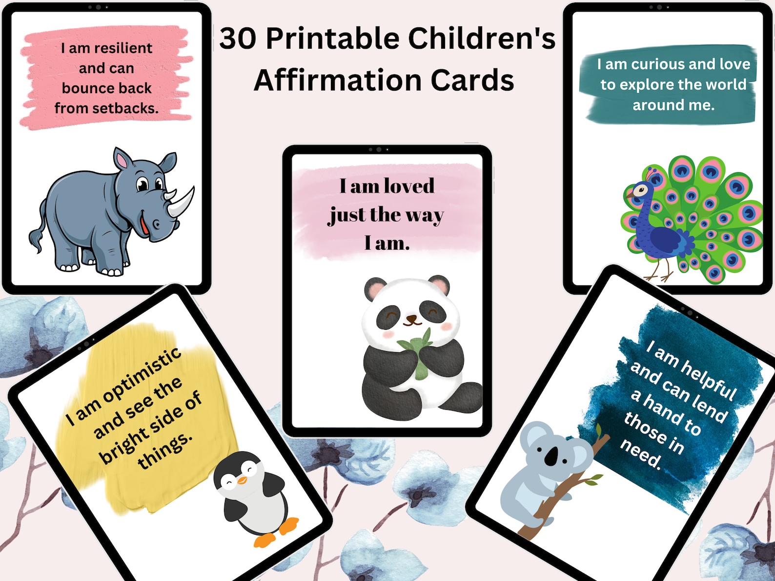 Printable Children's Positive Affirmation Cards Set of 30 Kids ...