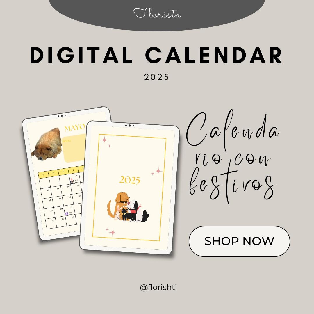 2025 Puppy Calendar Printable PDF or Ideal for Use on iPad Digital ...