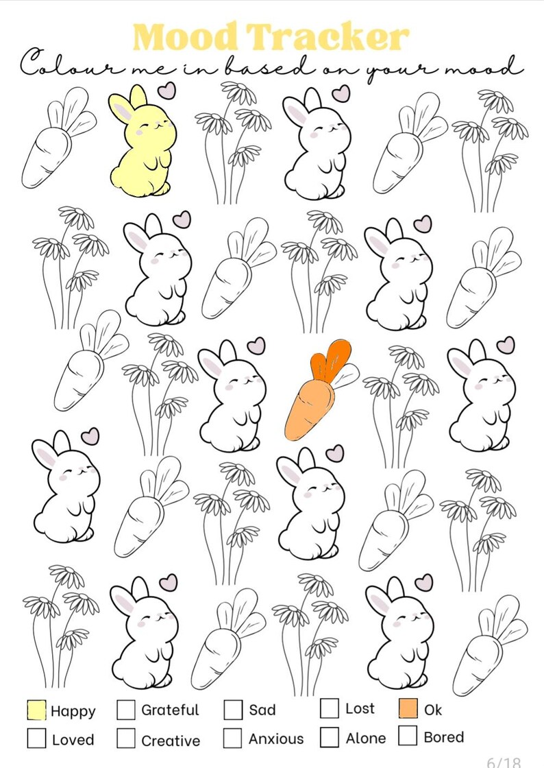 Printable Monthly Mood Tracker - Etsy