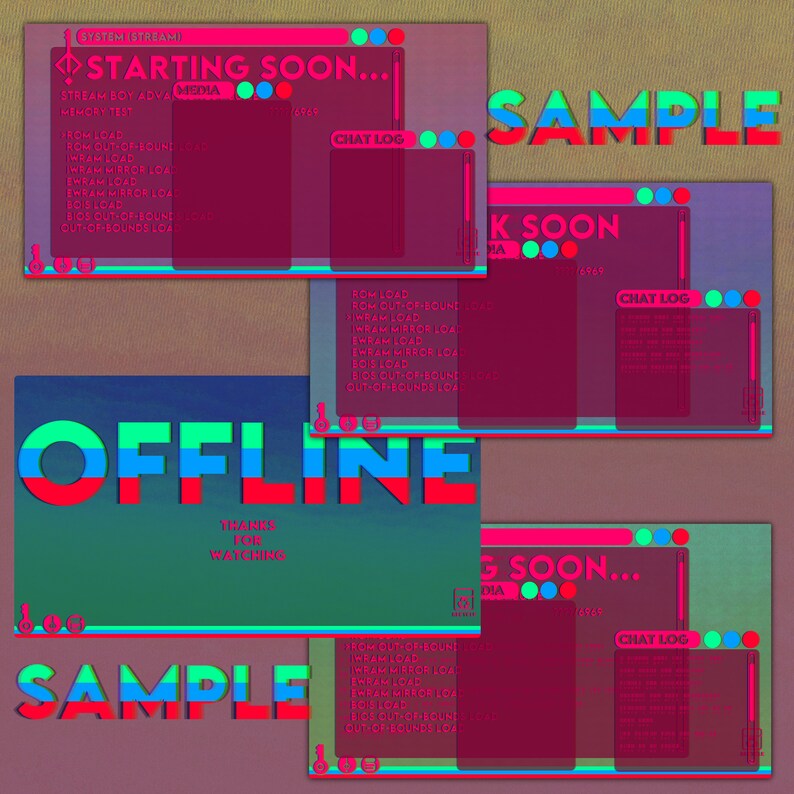 Retro Twitch Overlay Scene Set, Starting Soon, Brb, Ending Soon ...