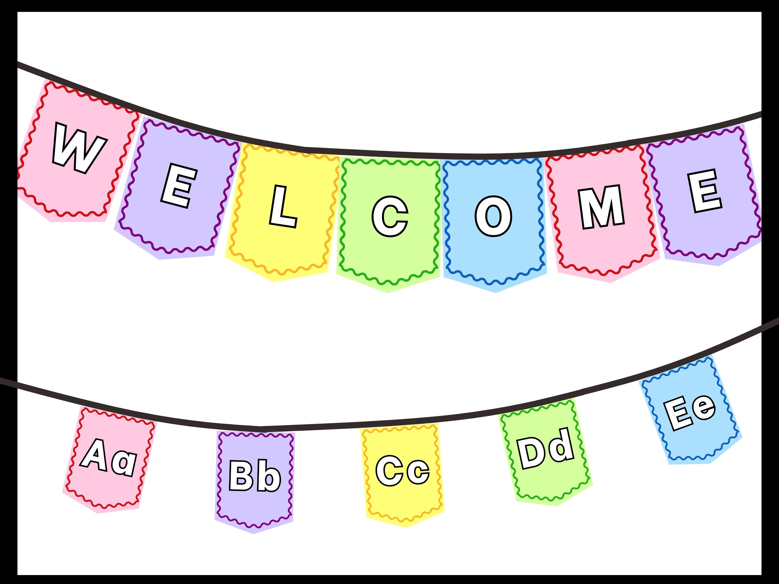 Rainbow Bunting, Alphabet Letters, Welcome Banner, Editable, Bright ...