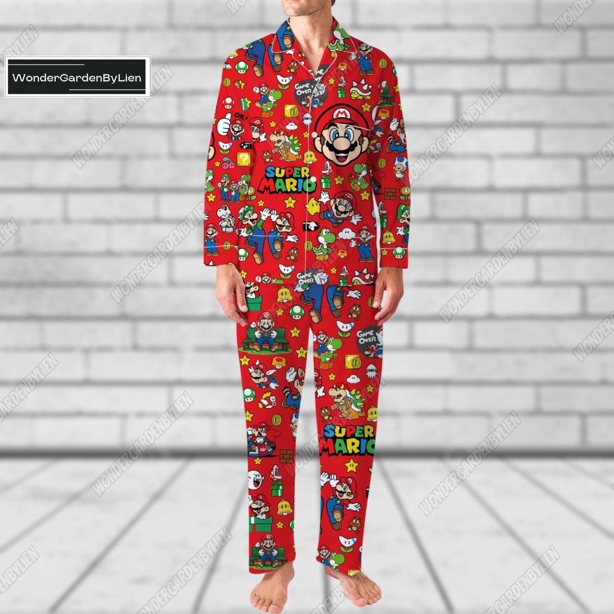 Mario Pajamas Set, Mario Gaming Thick Pajama, Super Daddio Pajamas ...