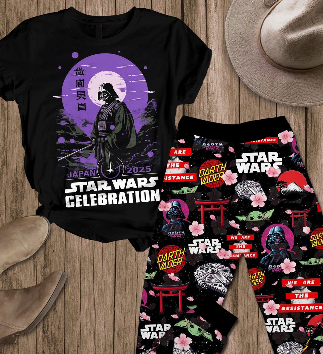 Star Wars Family Pajamas, Darth Vader Samurai T-shirt Pants Set, Star ...