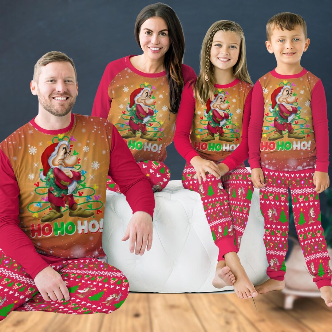 Grumpy Hohoho Pajama Family, Seven Dwarfs Christmas Pj Set, Disney ...