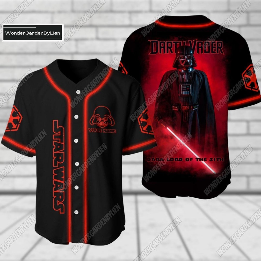 Darth Vader Baseball Jersey, Star Wars Movie Baseball Shirt, Villain ...
