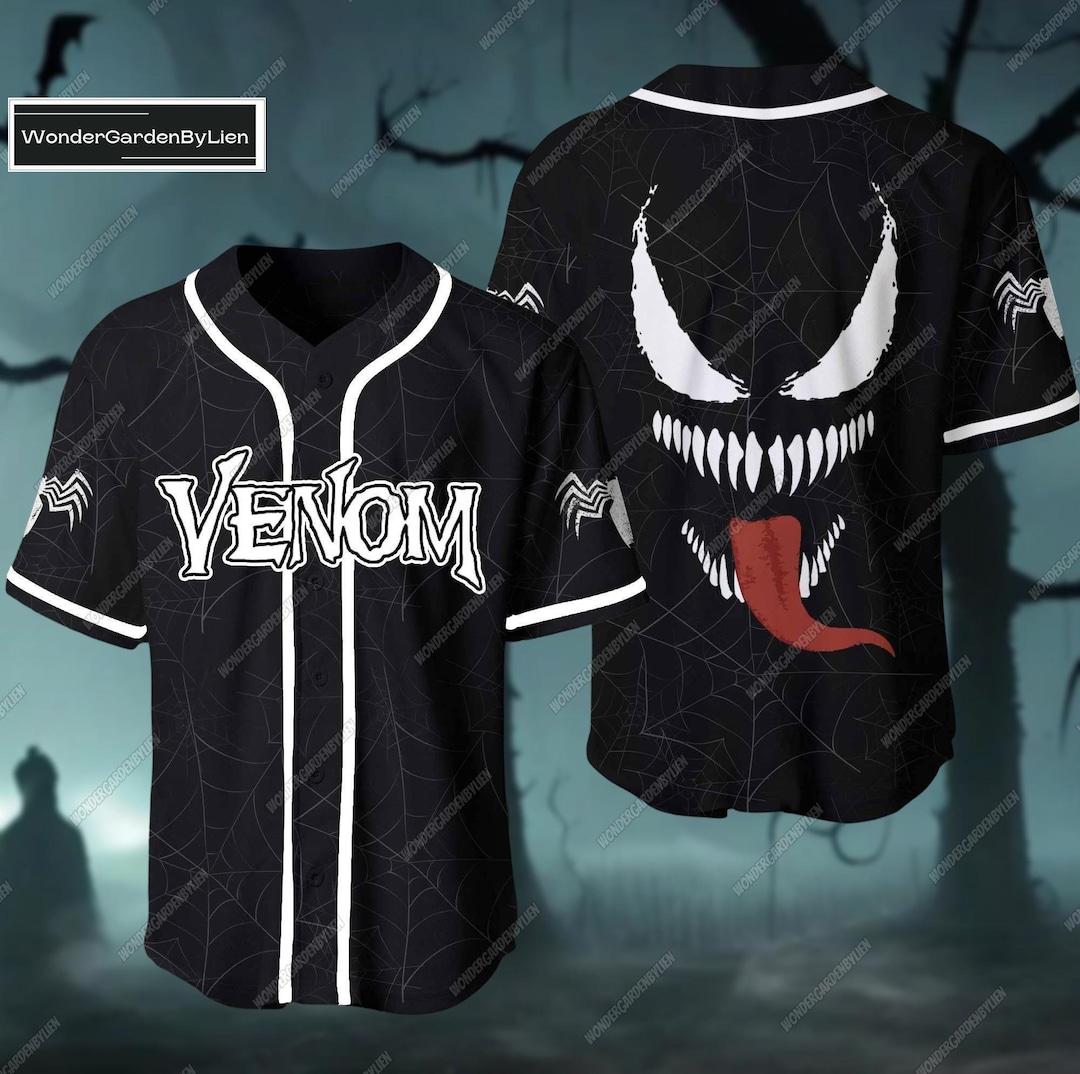 Halloween Venom Baseball Jersey, Personalized Venom Horror Jersey ...