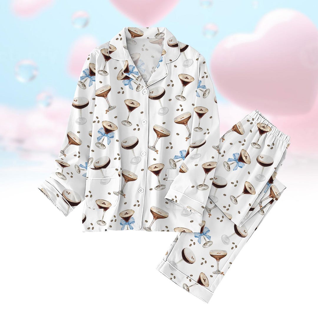 Espresso Martini Pajamas Set, Tini Time Pajamas Pants, Martini Drink ...