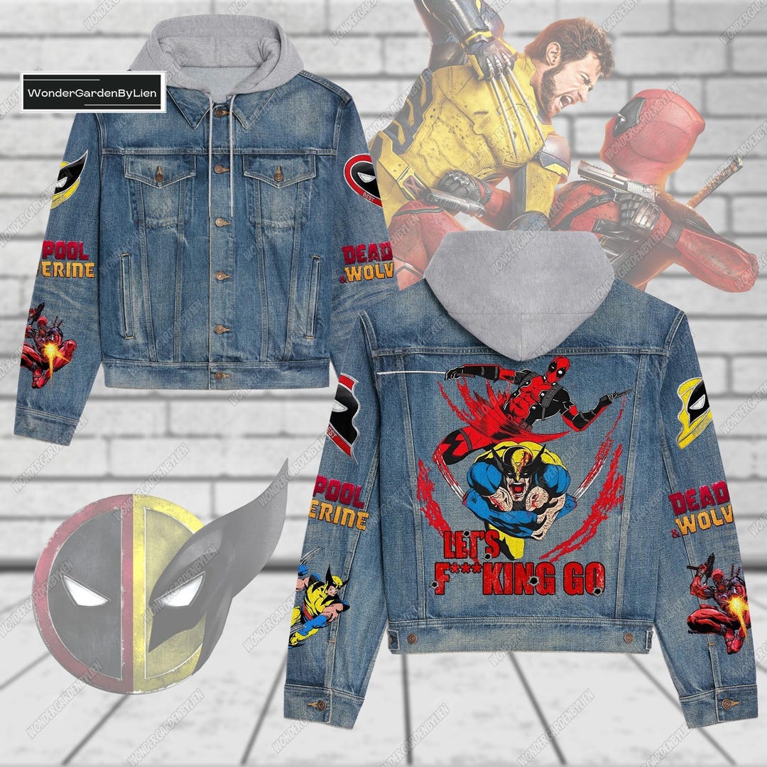 Buy Deadpool Wolverine Denim Jacket, Deadpool 3 Cosplay Hoodie, Ryan ...