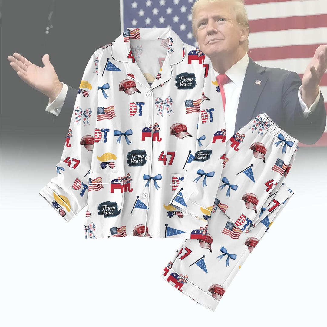 Trump Pajamas Set, Donald Trump Coverage Shirt Pants Set, Dancing Trump ...