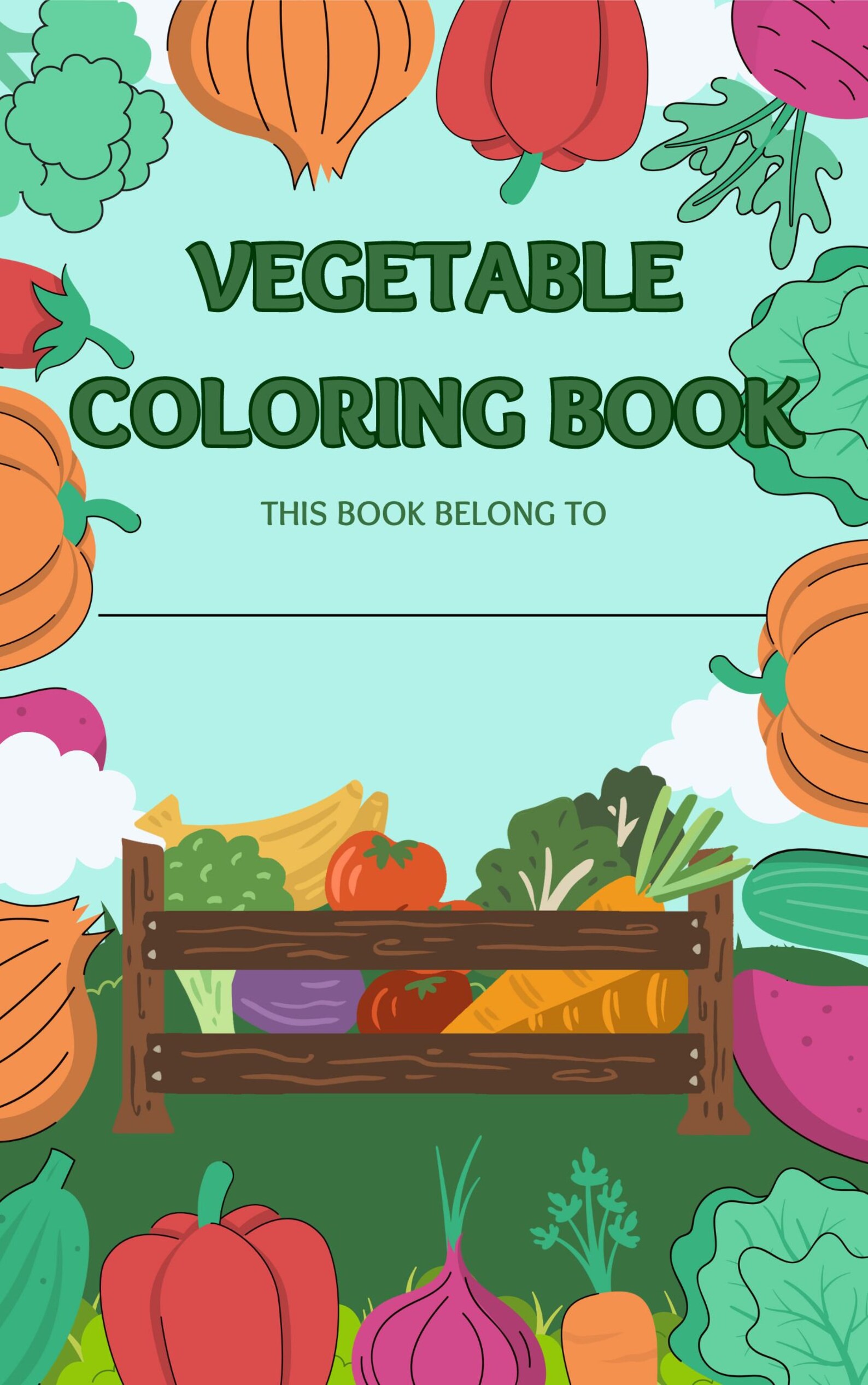 Cute Vegetable Coloring Pages for Kid Coloring Pages for Kids Digital ...