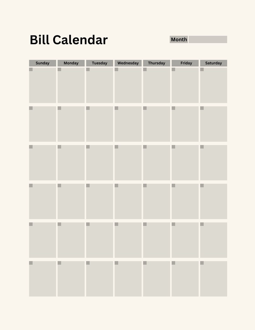 Minimalist Bill Tracker Editable Bill Payment Tracker Printable ...