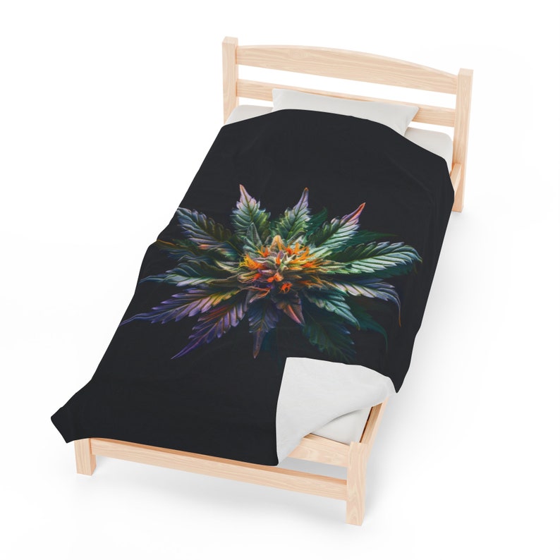 Pot Leaf Marijuana Flower Velveteen Plush Blanket - Etsy