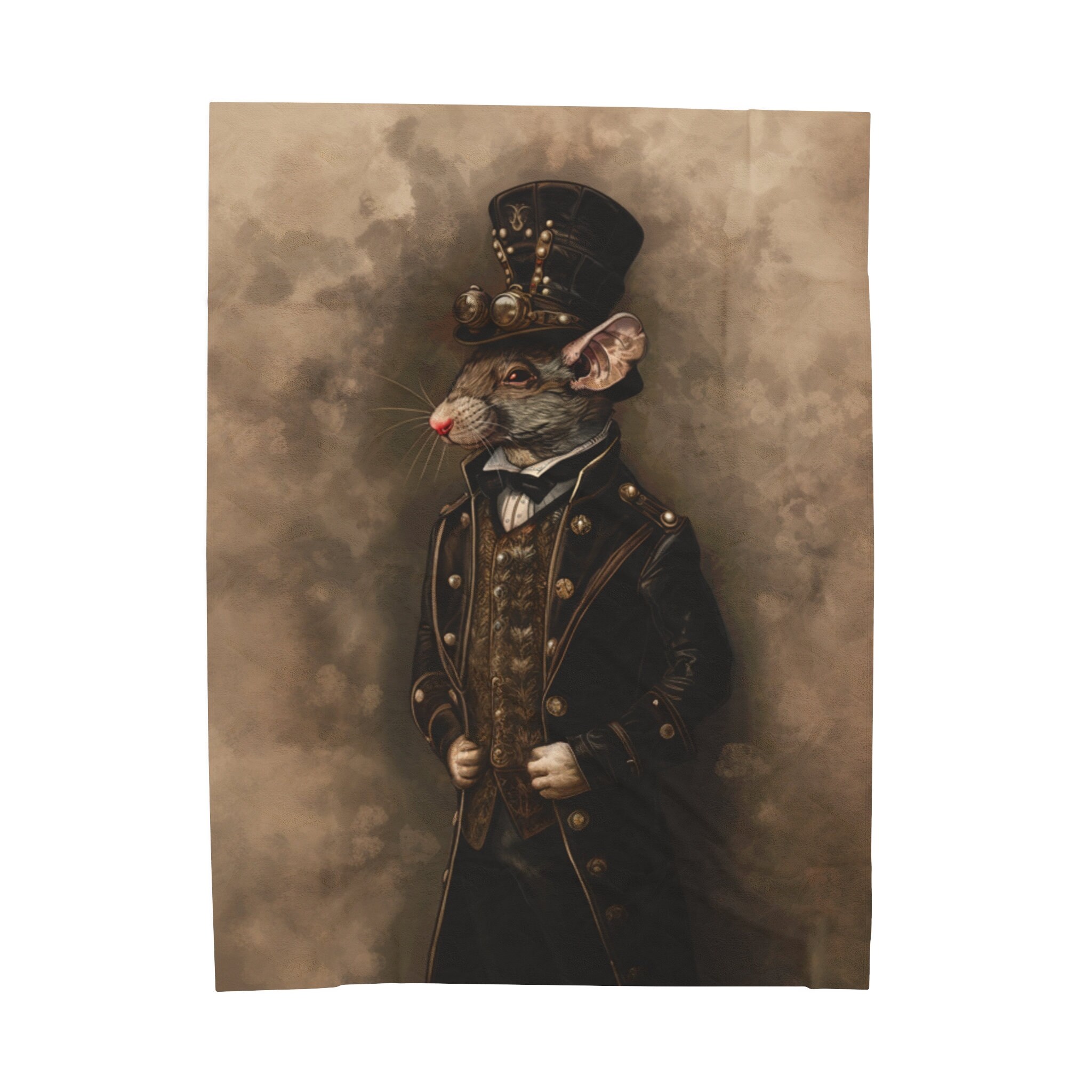 Steampunk Rat in a Top Hat Velveteen Plush Blanket - Etsy