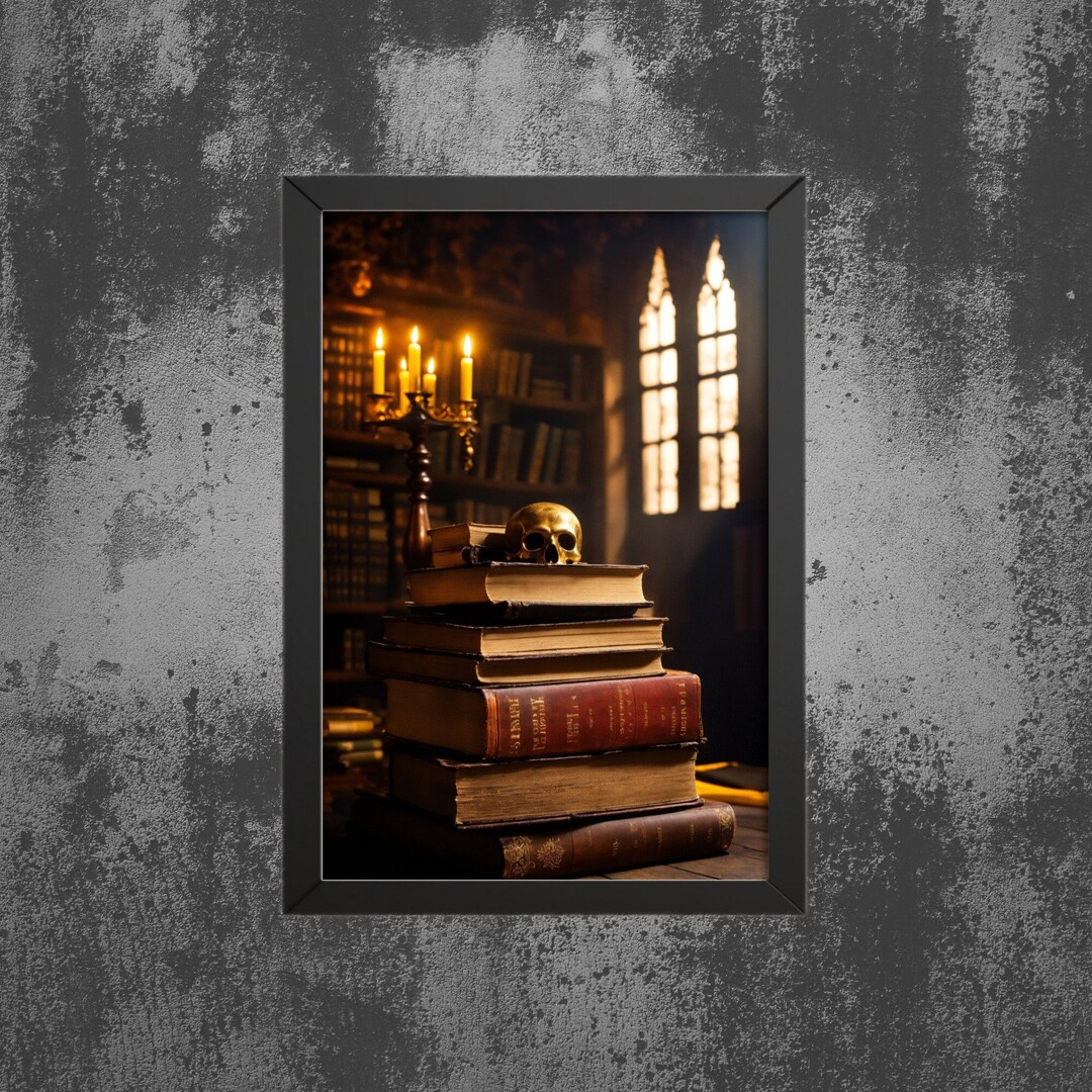 Dark Academia Printable Wall Art Moody Room Decor Home Gothic Skull ...