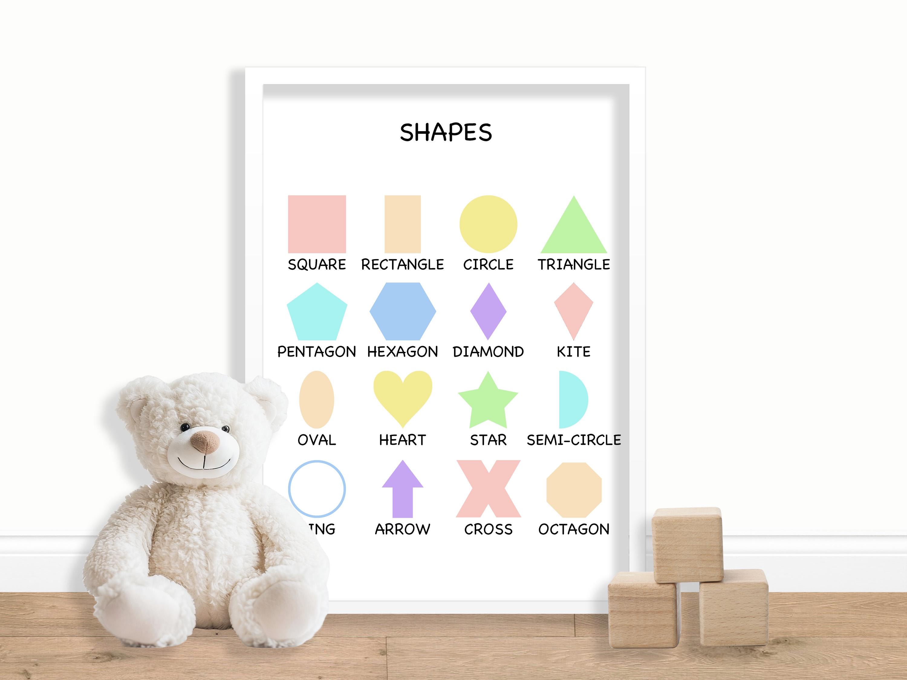 Shapes Poster for Kids – Printable Shape Chart – Educational Wall Art ...