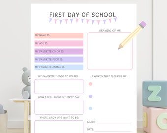 First Day of School Interview, Back to School Printable, Worksheet ...
