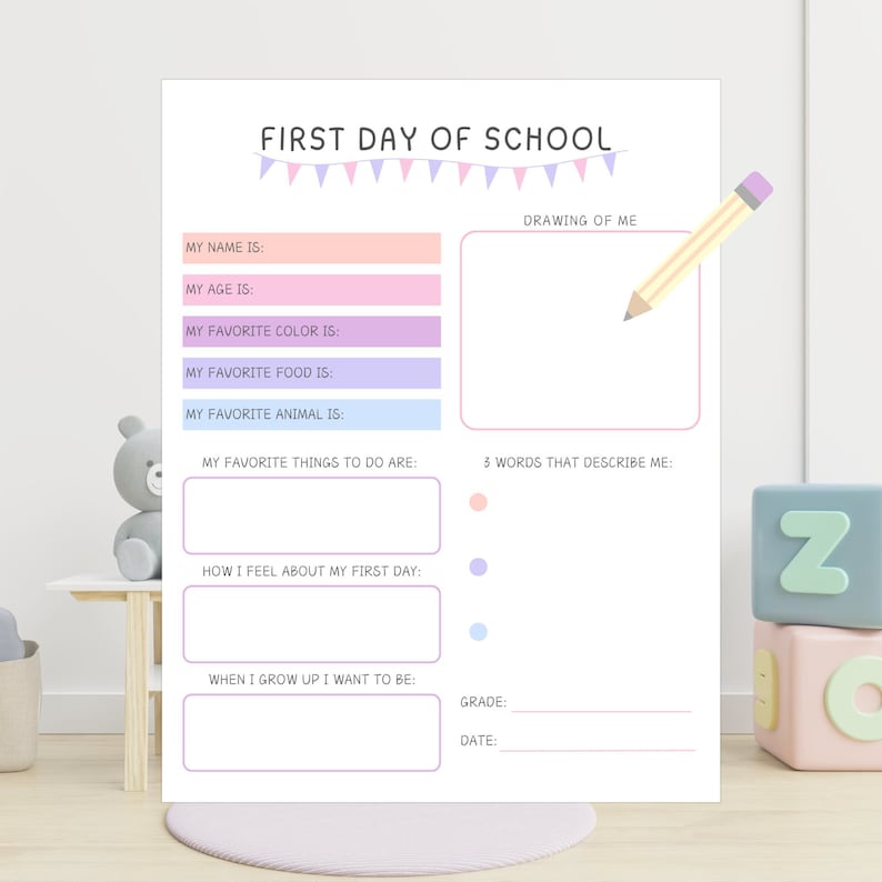 First Day of School Interview, Back to School Printable Activity, All ...