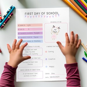 First Day of School Interview, Back to School Printable Activity, All ...
