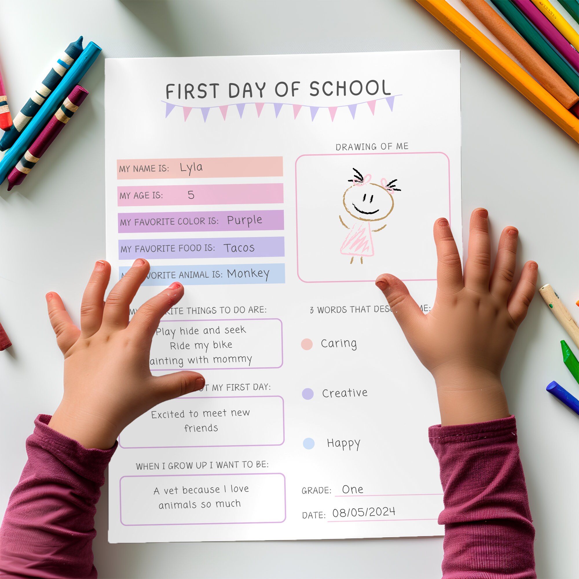 First Day of School Interview, Back to School Printable Activity, All ...