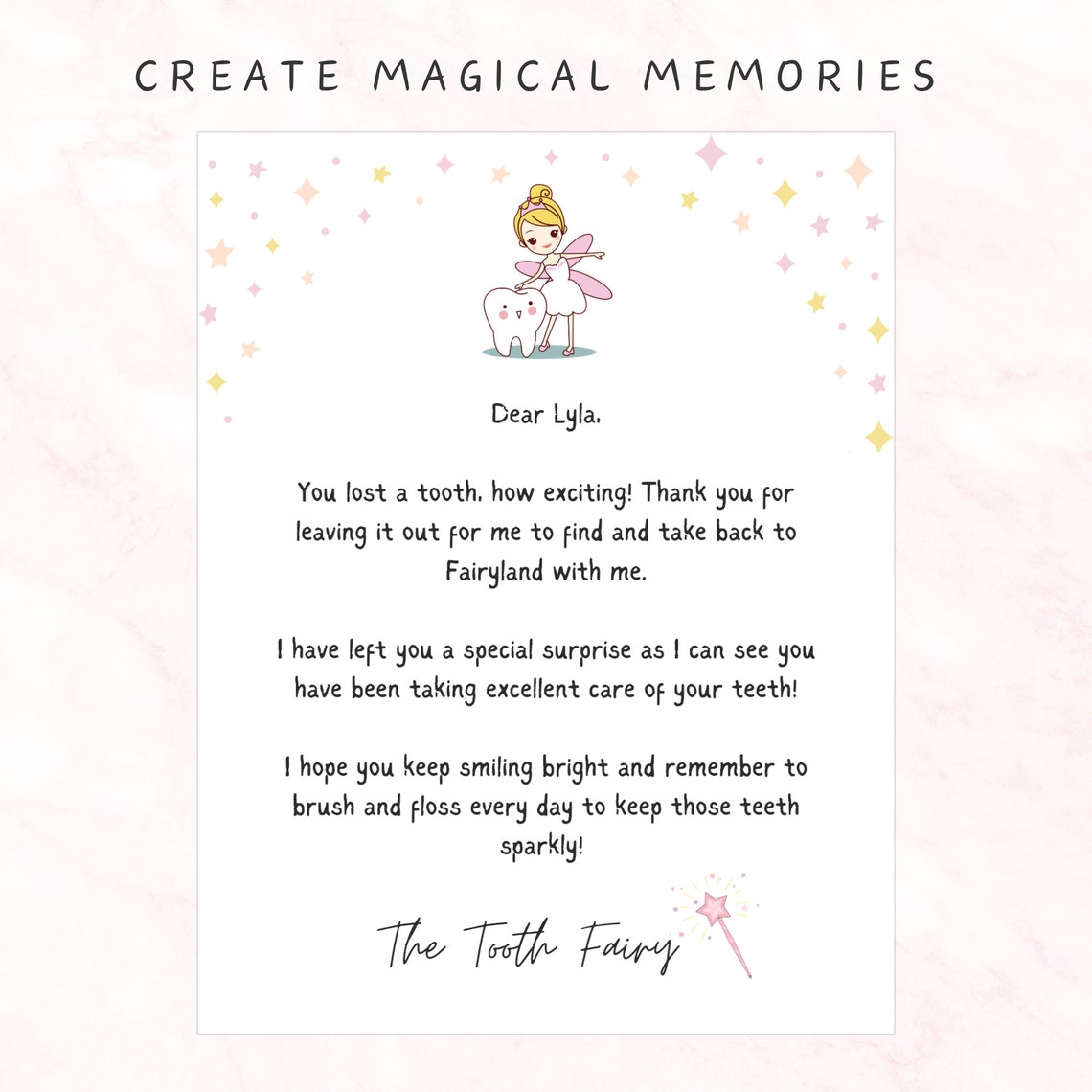 Tooth Fairy Letter, Editable Tooth Fairy Note, Tooth Fairy Printable ...