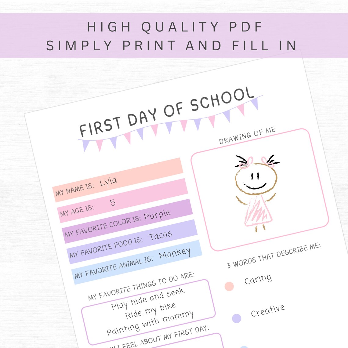 First Day of School Interview, Back to School Printable Activity, All ...