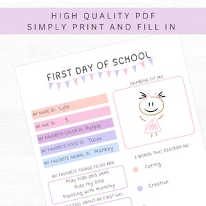 First Day of School Interview, Back to School Printable Activity, All ...