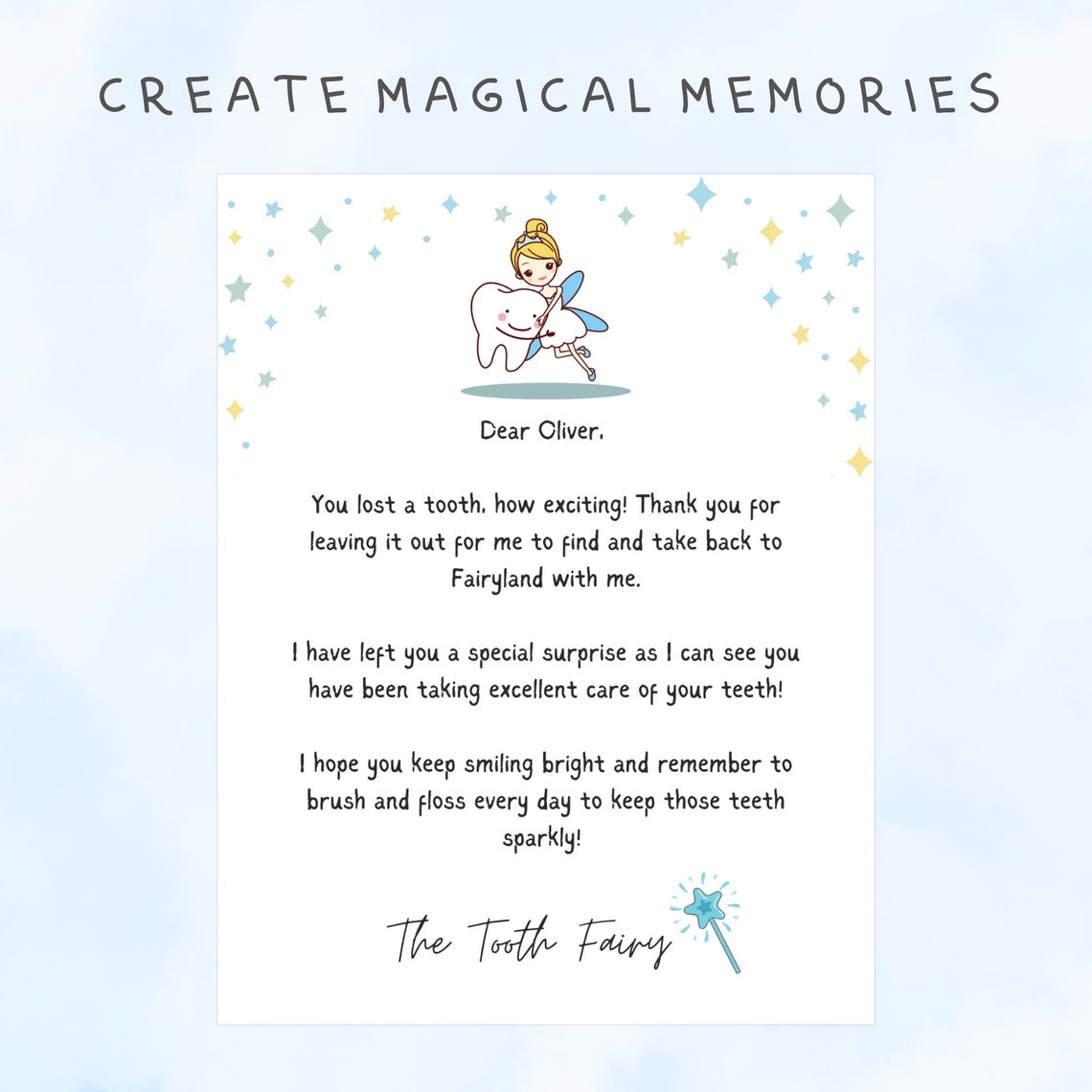 Tooth Fairy Letter, Editable Tooth Fairy Note, Tooth Fairy Printable ...