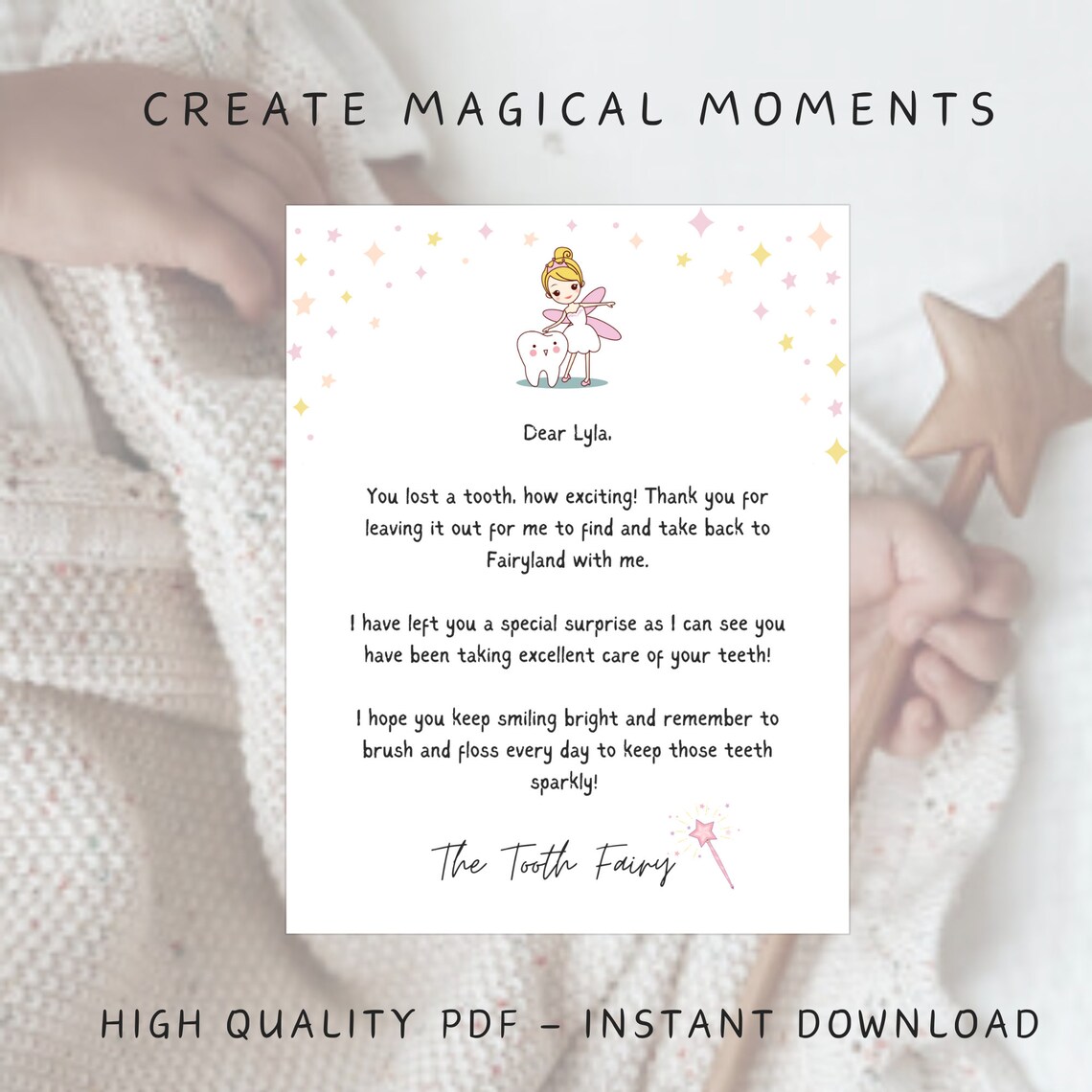 Tooth Fairy Letter, Editable Tooth Fairy Note, Tooth Fairy Printable ...