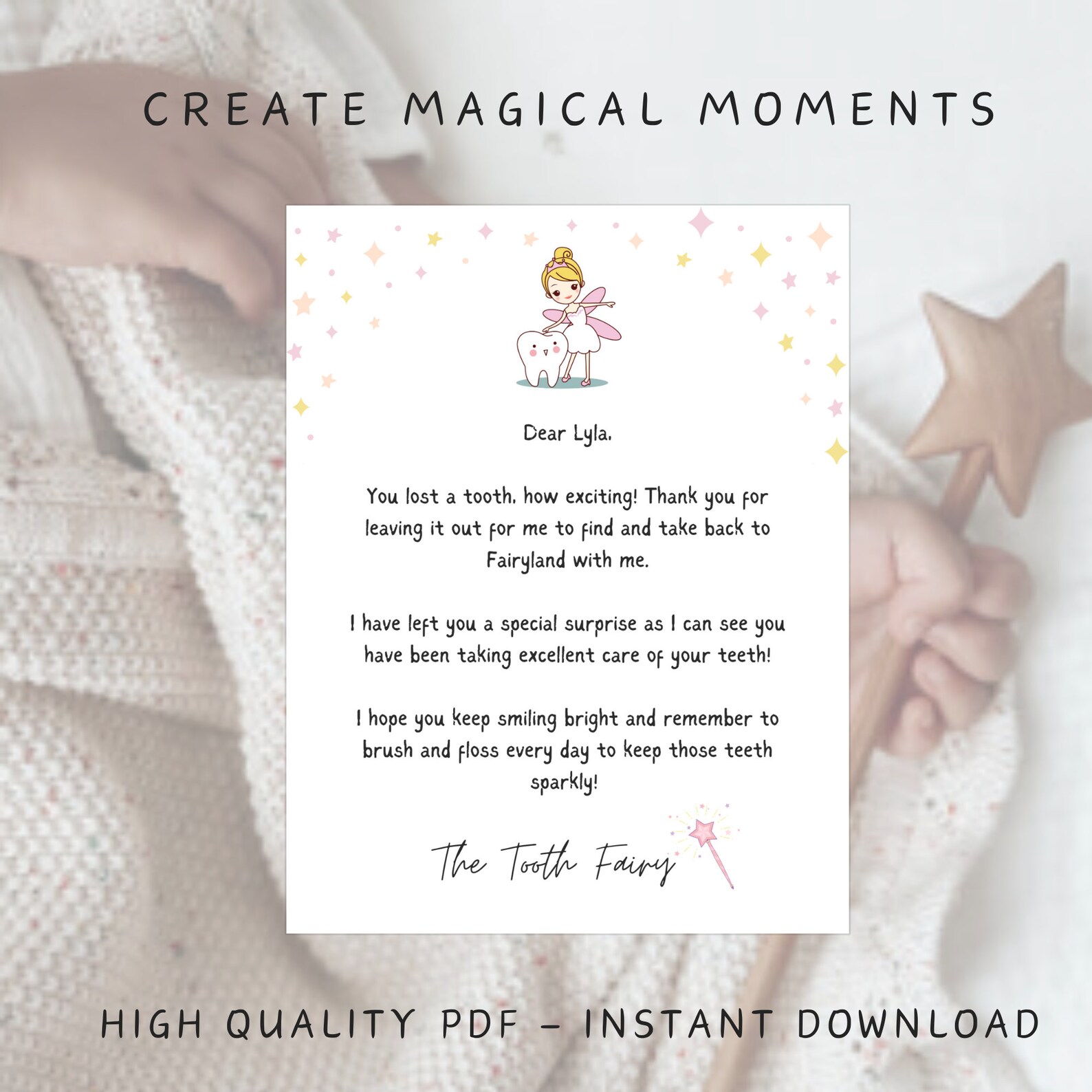 Tooth Fairy Letter, Editable Tooth Fairy Note, Tooth Fairy Printable ...