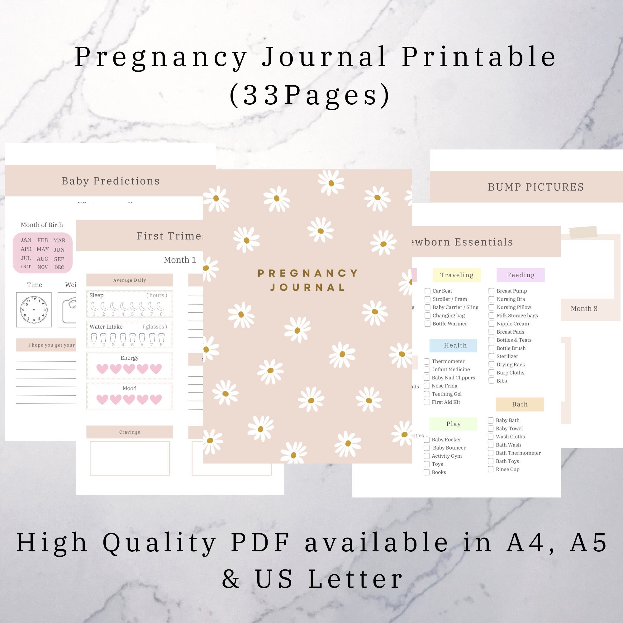 Pregnancy Journal, Printable Pregnancy Planner, Expecting Mom Kit, From ...