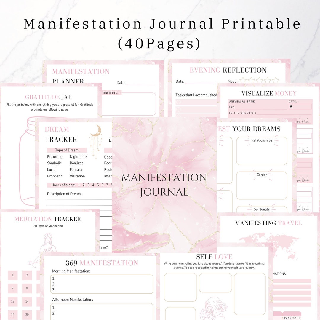 Manifestation Journal Printable, Manifesting Planner, Gratitude Journal ...