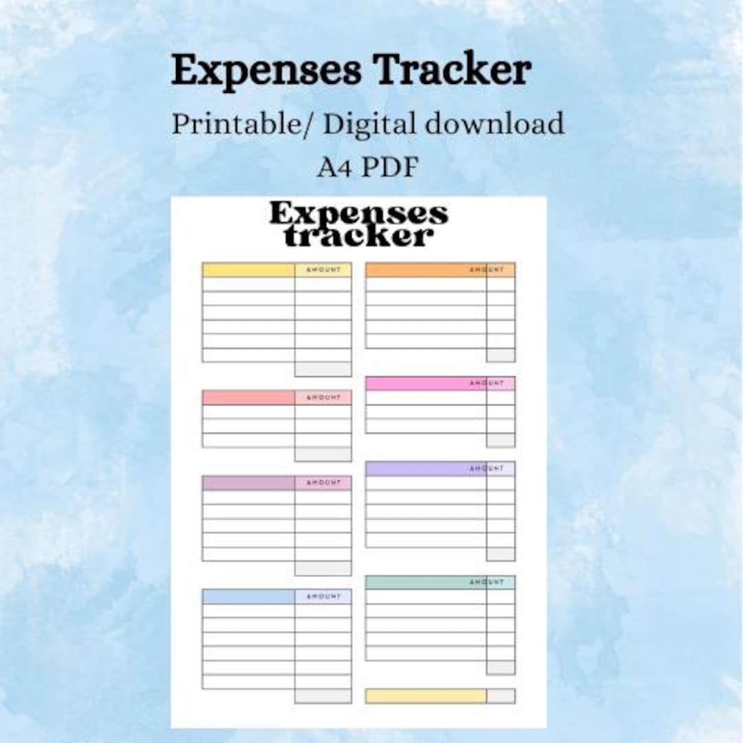 Income & Expense Tracker, Monthly Budget Planner Printable, Financial ...
