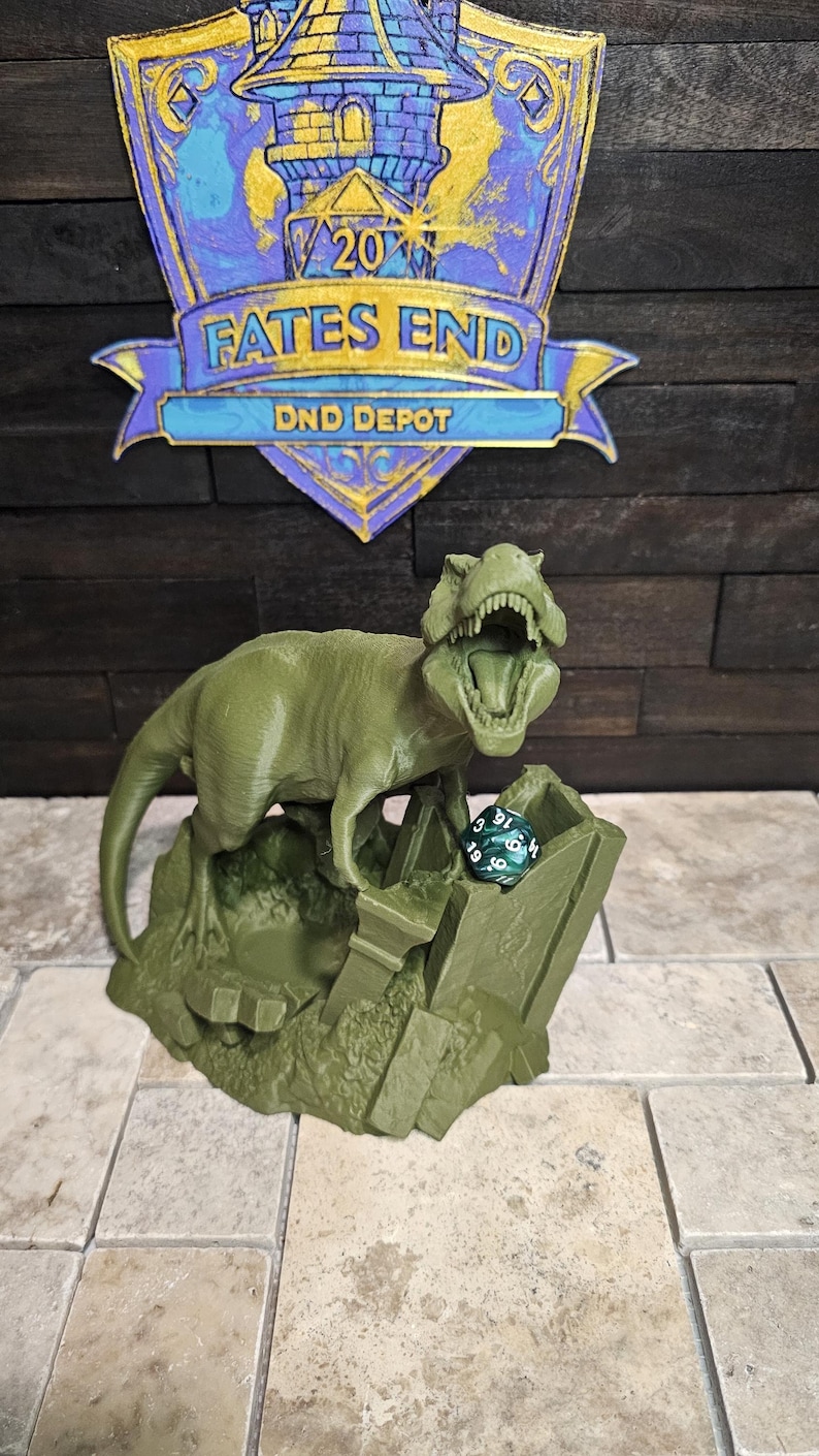 T-rex Dice Tower | Fates End | Dnd | TTRPG | Board Games - Etsy