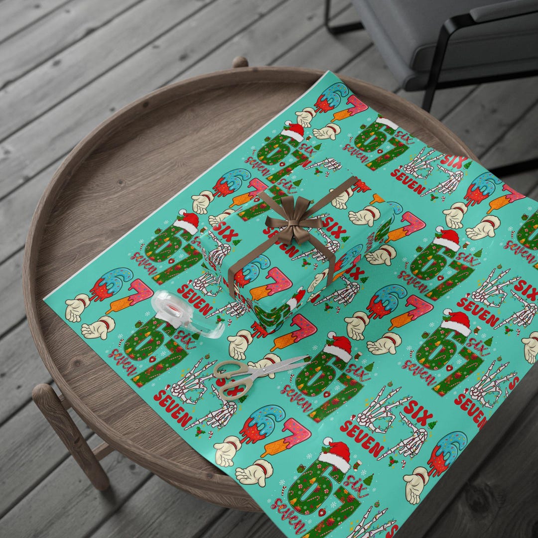 Funny '6 7' Meme Christmas Wrapping Paper, Teen - Etsy