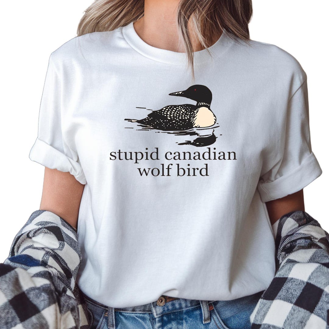 Comfort Colors® Stupid Canadian Wolf Bird Shirt, Hockey Romance Meme ...